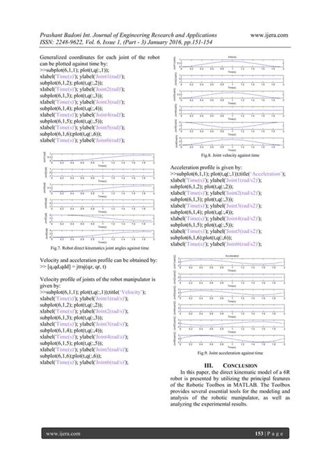 Direct Kinematic Modeling Of 6r Robot Using Robotics Toolbox Pdf