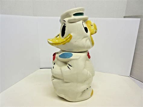 Vintage Walt Disney Reverse Cookie Jar W Donald Duck And Jose Carioca
