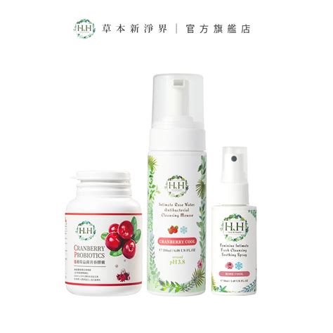 抗菌慕斯蔓越莓組HH私密玫瑰純露抗菌潔淨慕斯 舒緩噴霧 蔓越莓膠囊 蝦皮購物