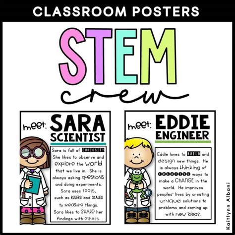 Stem Steam Classroom Poster Set Meet The Crew By Kaitlynn Albani