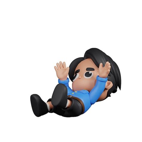 Premium Psd 3d Character Teacher Falling Pose