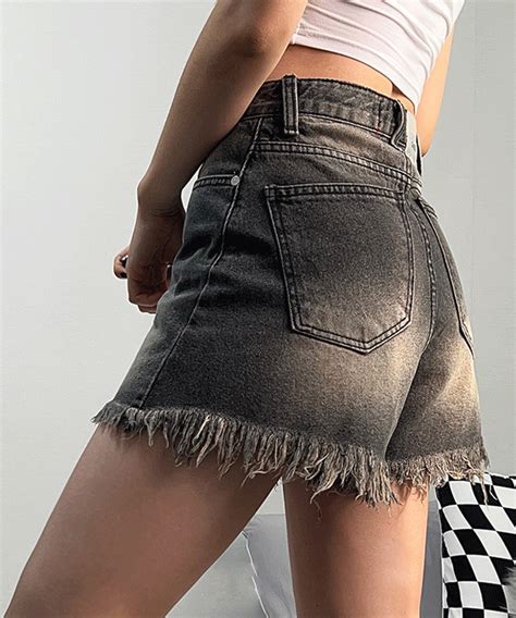 [미친컬러 빈티지] 워싱 데미지 3부 숏팬츠 2color 에이블리