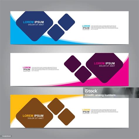 Vektor Abstrak Web Banner Desain Template Ilustrasi Stok Unduh Gambar