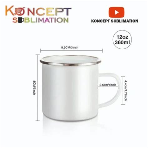 Plain Stainless Steel Sublimation Blanks White Enamel Mug 12 Oz With