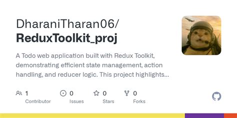 Github Dharanitharan06reduxtoolkitproj A Todo Web Application Built With Redux Toolkit