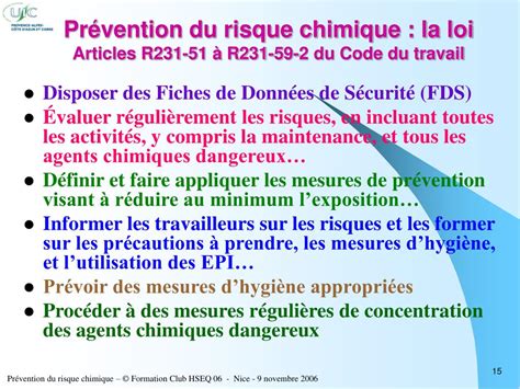 Ppt Prevention Du Risque Chimique Technique Et Réglementation Powerpoint Presentation Id