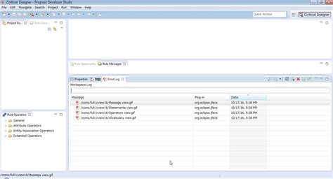 error log shows exceptions and messages when starting up corticon