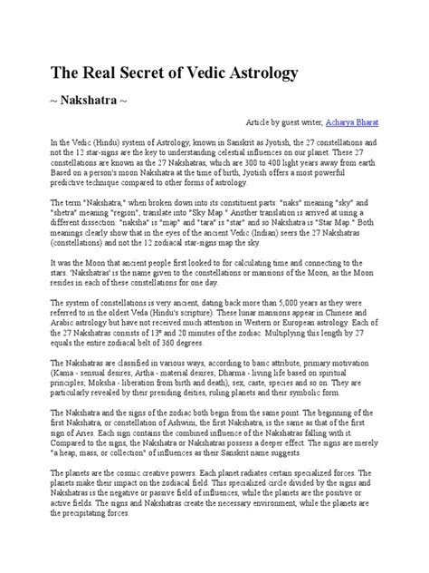 PDF Nakshatraas The Real Secret In Astrology Nakshatras DOKUMEN TIPS