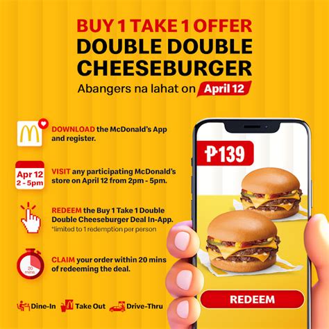 Manila Shopper Mcdo App Promo Buy1 Take1 On Double Double Cheeseburger