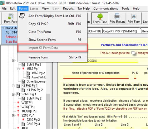 Importing K-1 data into an Individual (1040) return – UltimateTax Solution Center