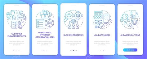 Mobile App Screen Featuring Lowcode Blue Gradient Onboarding For Applications Vector
