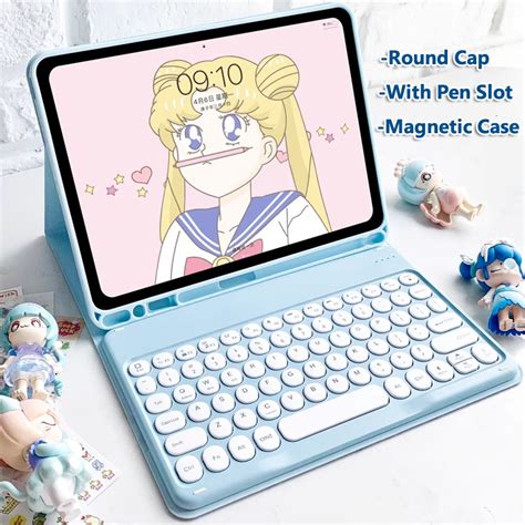 Round Keycap Keyboard Case For Samsung Galaxy Tab S10 Ultra 14 6 Inch 2024 S10 Plus 12 4inch S9