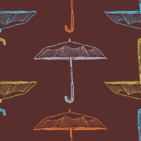 Premium Vector Seamless Pattern Of Sketches Colorful Umbrellas