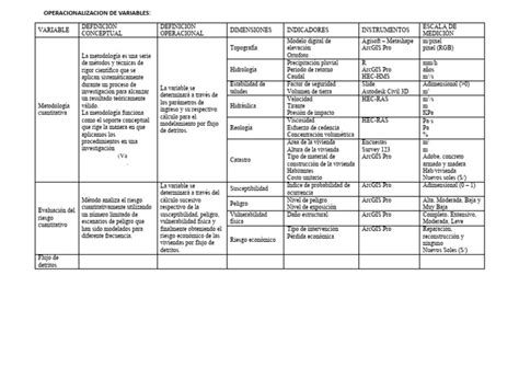 Operacionalizacion De Variables Descargar Gratis Pdf Riesgo Science