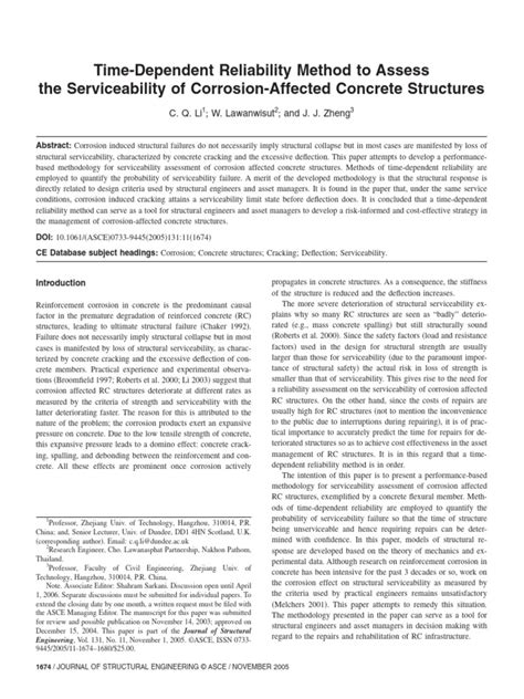 Li Et Al 2005 Time Dependent Reliability Method To Assess The Se