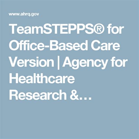 Teamstepps® For Office Based Care Version