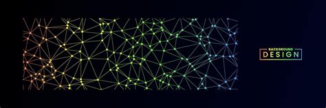 Abstract Dark Geometric Background With Triangle Shape Pattern And Molecular Vector Art