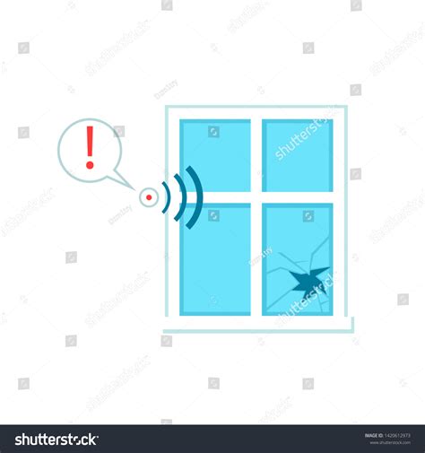 Glass Break Sensor Icon Clipart Image Stock Illustration 1420612973