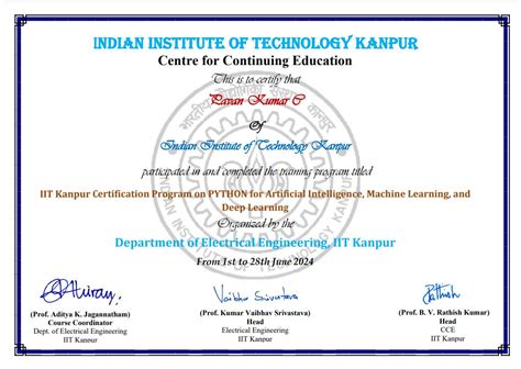 Pavan Kumar C On Linkedin Iitkanpur Python Ai Machinelearning