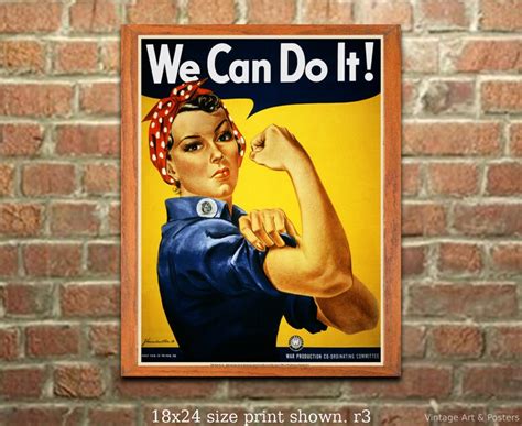 Us Propaganda Poster Rosie The Riveter United States Wwii Art Etsy