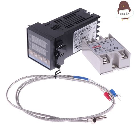 [un] 100 240vac Pid Rex C100 ตัวควบคุมอุณหภูมิ Ssr 40a เทอร์โมคัปเปิ้ล