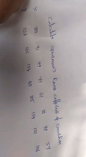 Calculate Spearman S Rank Cofficient Of Corretaion Times Quad Quad