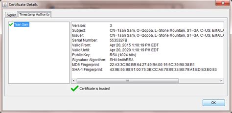 The Signature Contains A Timestamp That Is Not Trusted” Displays