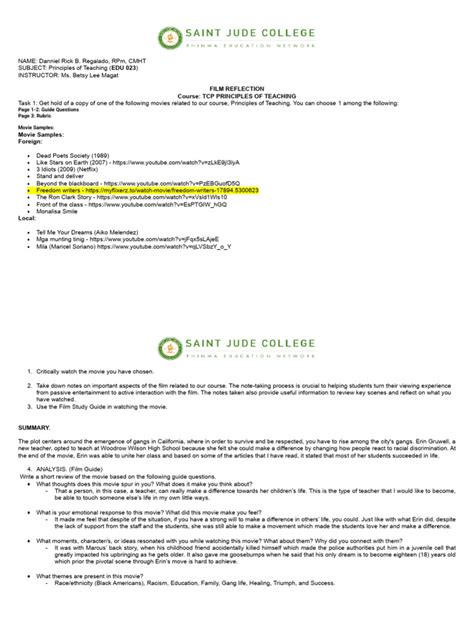 Tcp Movie Reflection Pdf Bias Social Psychology