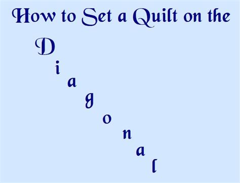 I Have To Set It Diagonally