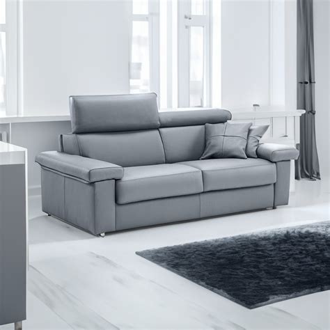 Casa Italia Furniture Amy 85 Italian Top Grain Leather Queen Sofa Bed