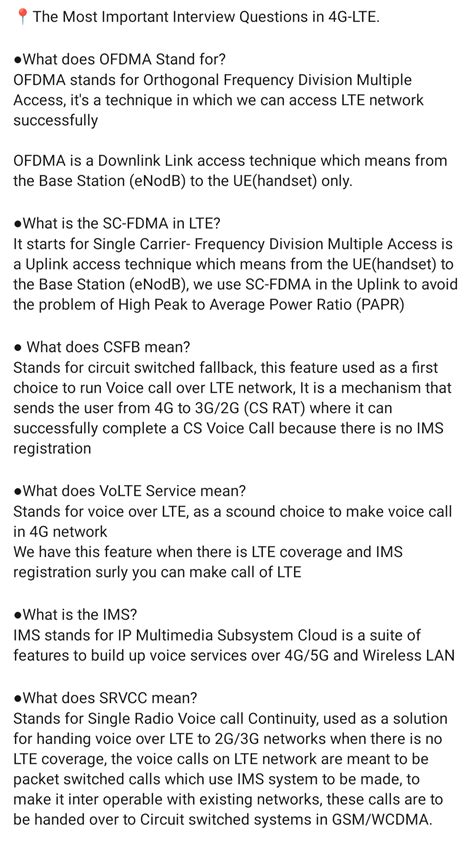 EDUNXT TECH LEARNING Unveiling The World Of G G LTE Common Interview Questions And Answers