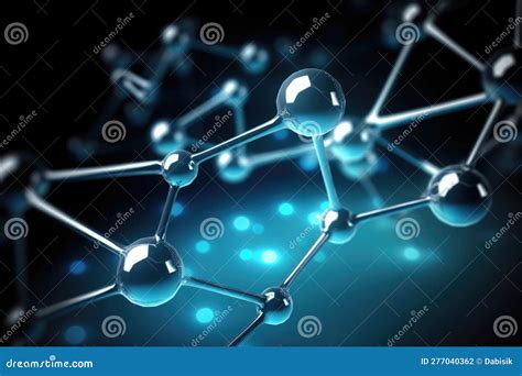 Molecular Structure With Connections Between Atoms Generative Ai Stock Illustration
