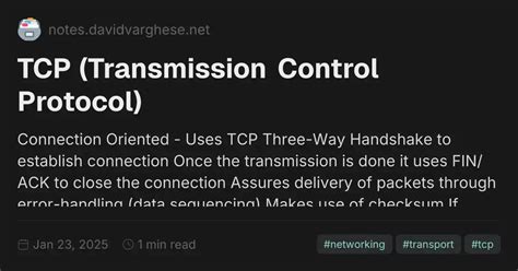 Tcp Transmission Control Protocol