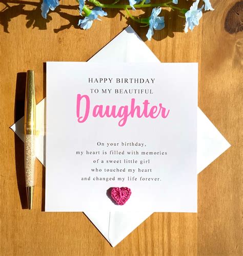 Daughter Birthday Card Sentimental Words For Daughter Etsy Uk