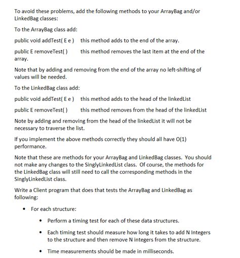 Solved Use The Given Codes Below Arraybaglinkedbagbag And