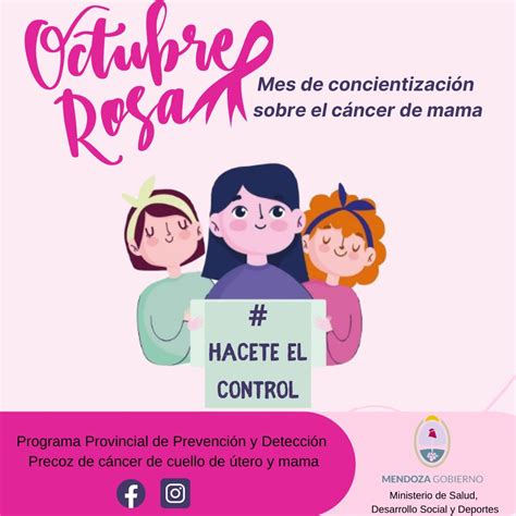 Octubre Es El Mes De Concientización Sobre El Cáncer De Mama Prensa Gobierno De Mendoza