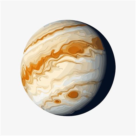 Ilustración Digital Detallada Del Planeta Júpiter Vector Premium