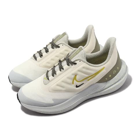 Nike 耐吉 慢跑鞋 Wmns Air Winflo Shield 女鞋 米白 綠 反光 防潑水 緩震 運動鞋 Dm1104 100