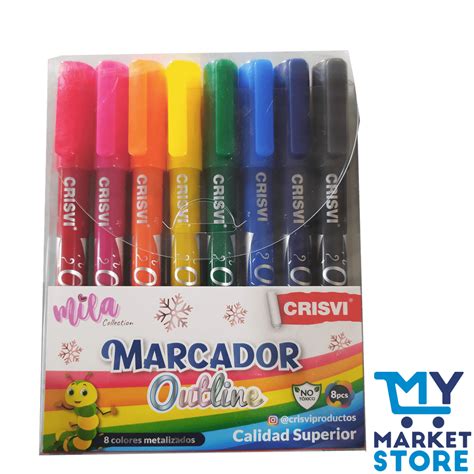 Marcadores Permanentes Outline Contorno Metalizado Crisvi X8Und MY
