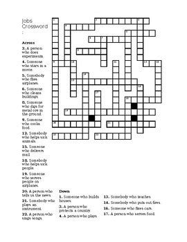 JobCrossword By Asma Chihab TPT