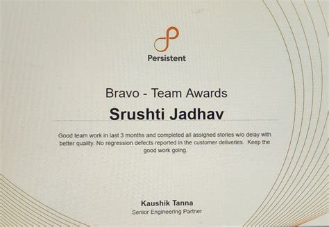 Srushti Jadhav On Linkedin Persistentsystems Persistentteam