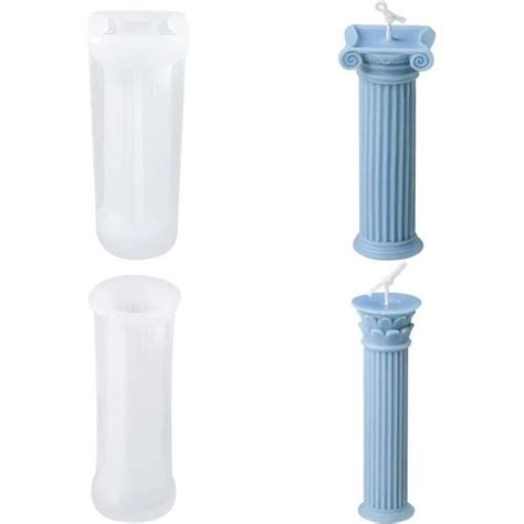 Lot De Moules En Silicone Pour Bougies Cylindriques D En Forme De Colonne Romaine Pour