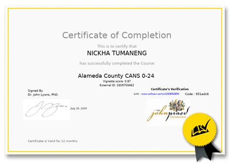 Cans 0 24 Certificate Of Completion Nickha Tumaneng Pdf