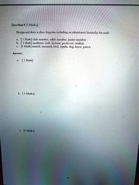 Question93marks Design And Draw A Elass Diagramineuding An Inheritance Hierarchy For Each Ai