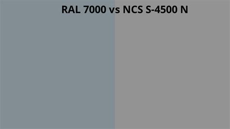 Ral 7000 Vs Ncs S 4500 N Ral Colour Chart Uk