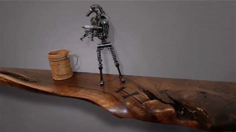 Левитирующая полка из спила дерева