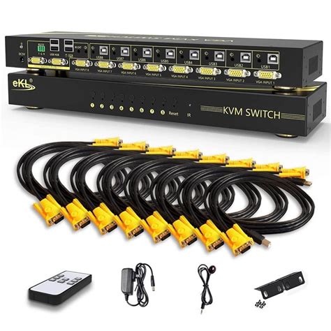 Buy Ekl Vga Kvm Auto Switch 8 Port In 2 Out Switcher 8x2 Supports