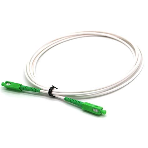 2m Ftth Monomode Singlemode Simplex Sc Apc Sc Apc White Fiber Optic Patch Cords 3 0mm Patch