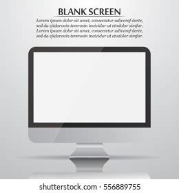 Vektor Stok Blank Screen Computer Monitor Reflection Shadow Tanpa