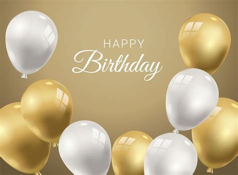 С днем рождения фон с реалистичными воздушными шарами Бесплатно векторы